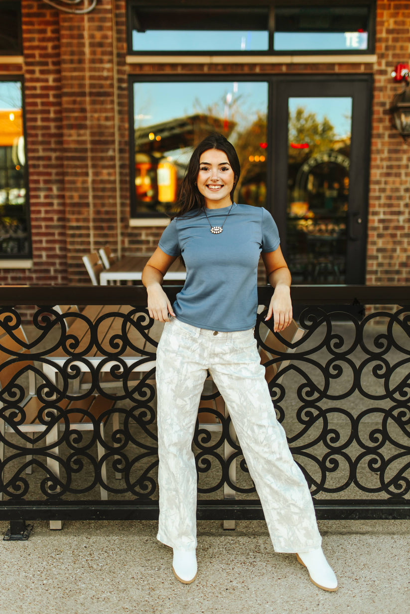 CLOUD BASIC SNUG TEE *DENIM – 2 Fly Co.